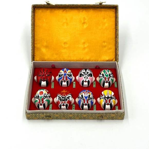 Art | Vintage Set Of 8 Hand Painted Chinese Opera Masks | Poshmark